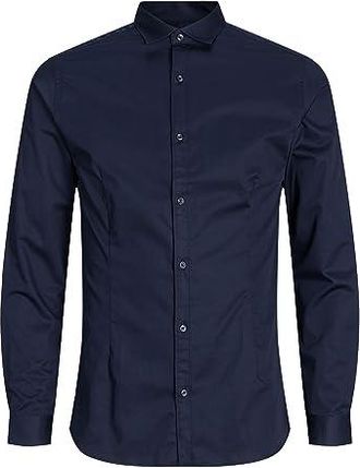 Jack & Jones 12097662 - Chemise habill&eacute;e - Taille Normale - Manches Longues - Homme - Bleu (Navy Blazer/Super Slim) - 44 (Taille Fabricant: XL)