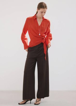 Mango Bluse mit Schleifendetail rot - Damen - XS - MANGO