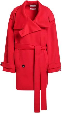 Sportmax Femme, Manteaux, Rouge, Taille: 34 FR Bouquet Short Trench Coat