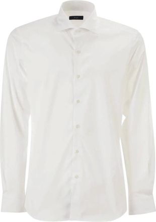 Fay Homme, Chemises, Blanc, Taille: L Chemise Regular Fit en Popeline Stretch