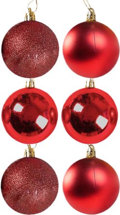 Generico Weihnachtskugeln rot bruchsicher 6er Set Weihnachtskugeln 8cm Bruchsicher Anhänger | Schaumstoffkugel zum Dekorieren von Bäumen, Hochzeit, Party, Gart