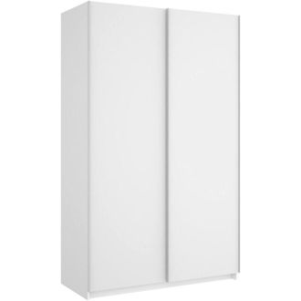 Dmora Kleiderschrank Dabbou, Garderobe f&uuml;r Schlafzimmer, Kleiderschrank mit 2 Schiebet&uuml;ren, 120x65h204 cm, Wei&szlig; - Dmora