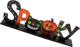 Amosfun 1st&uuml;ck Halloween Holz Dekoration Mit Einzigartigem Design Spooky Atmosph&auml;ren Deko F&uuml;r Desktop Und Raumgestaltung