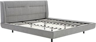 Vente-Unique Bett 180 x 200 cm - Boucl&eacute;-Stoff - Grau - ISYDE