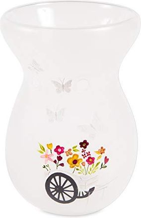 Pavilion Gift Company Hand Painted Floral Frosted Set of 3 Tealight Candle Holders, 3 Inch 3 Verschiedene Teelichthalter, Glas, Rose, 2.5 inches