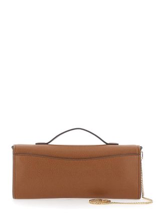 Michael Michael Kors Womens Clutch Hamilton Moderne Brown Hammered Leather Cow Bags