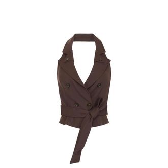 Elisabetta Franchi Damen, Jacken, Braun, LGr&ouml;&szlig;e
