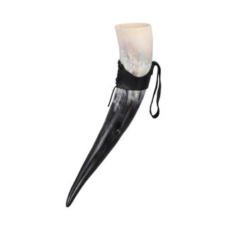 Valiclud Viking Trinkhorn aus Echtem Ochs horn mit Großem Fassungsvermögen Naturfarben Vintage Mittelalter Dekor Robust und Langlebig für Bier Wein Met und His