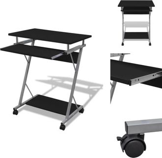 vidaXL Vidaxl - Computertisch Computerwagen pc Tisch Bürotisch Laptop Rollen schwarz - Computertisch - Schreibtisch - Bürotisch - Laptoptisch - PC-Tisch