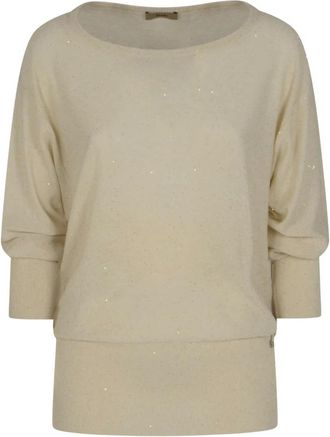 Herno Femme, Pulls, Beige, Taille: 38 FR Maglia micro paillettes