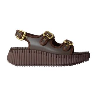 Chlo&eacute; Femme, Chaussures, Brun, Taille: 37 EU Nama Wedge Sandal