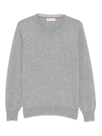Brunello Cucinelli Pull Col Rond - Gris