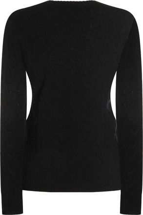 Ralph Lauren Cable Knit Cashmere-Wool Sweater - Black
