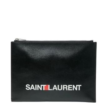 Saint Laurent Pre-owned Leder-Pouch - - Pre-owned - Damen - Schwarzk - ONE SIZE