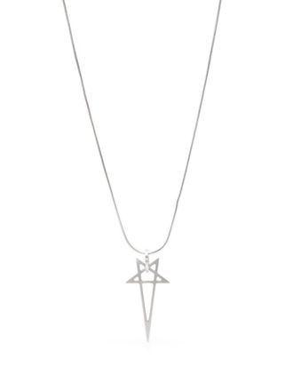 Rick Owens Pentagram Halskette aus Messing - Silber