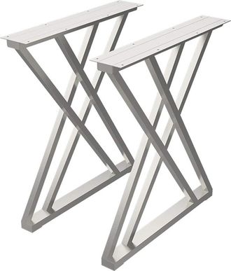 Generic Heavy Duty Metall Tischbeine 2 Stück X-förmige Stahltischbeine, verbreiterte Auflagefläche, Oberflächenbehandlung, DIY Büromöbel Stützfuß Ersatz