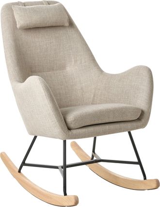 Beliani Stilvolles Schaukelsessel Polsterbezug Hellbeige Arrie