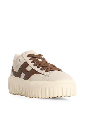 Hogan Contrast H-Stripe Leather Sneaker - Cream