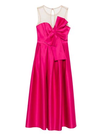 Nissa Mesh-Midikleid mit Schleifendetail - Rosa