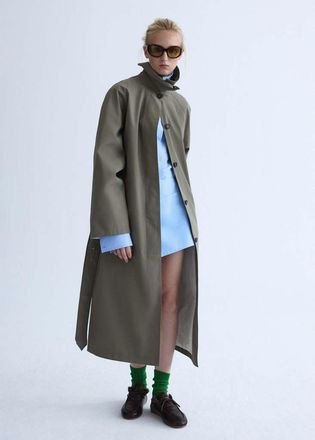 Mango Jupe en popeline bas asym&eacute;trique bleu ciel - Femme - S - MANGO