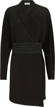 Brunello Cucinelli Robe Chemisier avec Bande Style Smoking - Femme - Robes - Noir - Taille: 40 FR
