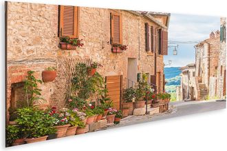 Islandburner Leinwandbild Die Mittelalterliche Altstadt In Der Toskana Italien - Leinwand 120x40cm - Panorama