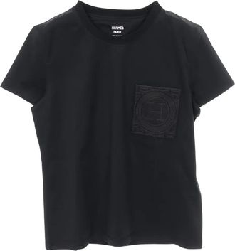 Hermès t-shirt à poche brodée (années 2020) - Noir