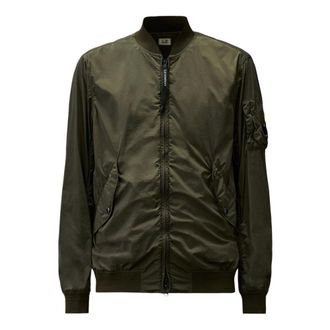 C.P. Company C.p. Company, Homme, Vestes, Vert, Taille: S Bomber Vert avec Col Côtelé