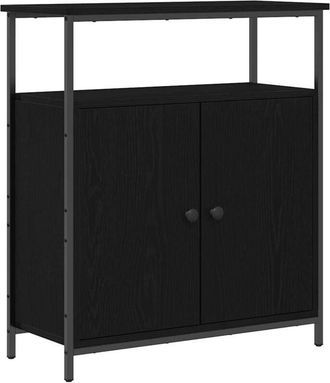 vidaXL Buffet Ch&ecirc;ne noir 70 x 30 x 80 cm Bois ding&eacute;nierie Vidaxl