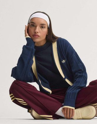 adidas Originals Gilet en maille torsad&eacute;e - Indigo nuit-Bleu