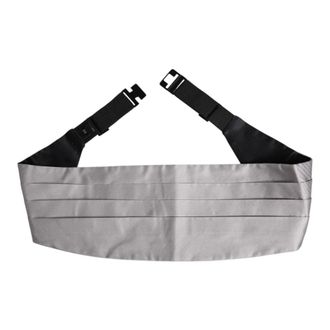 Dolce & Gabbana Homme, Accessoires, Gris, Taille: XS Cummerbund large en soie grise