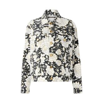 Roberto Cavalli Blumen Denim Jacke - - Jackets - Damen - Schwarzk - L