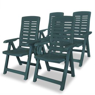 vidaXL Vidaxl - Chaises inclinables de jardin 4 pcs Plastique Vert