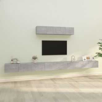 vidaXL 6-tlg. TV-Schrank-Set Betongrau Holzwerkstoff - Vidaxl