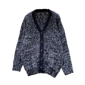 Generic Chemisier vintage en tricot patchwork &agrave; manches longues pour femme, Gris fonc&eacute;, taille unique