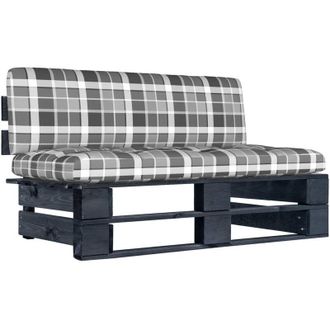 vidaXL Garten-Mittelsofa aus Paletten Schwarz Kiefernholz Impr&auml;gniert vidaXL