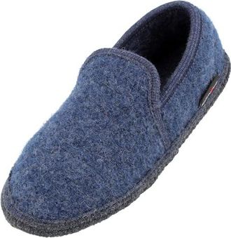 Haflinger Chaussures Femme et Homme pour la Maison Loafer 621810, Pointure:44 EU, La Couleur:Bleu