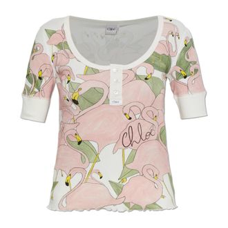 Chlo&eacute; Printed Top - - Tops - Damen - Rosa - L