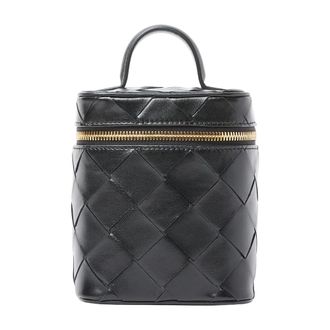 Bottega Veneta Femme, Sacs, Noir, Taille: ONE Size Vanity Case en cuir avec tressage Intrecciato