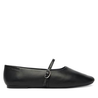 Calvin Klein Ballerinas Calvin Klein Oblique Ballerina Mj Lth Hdw HW0HW02847 Schwarz