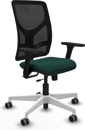 Piqueras y Crespo Arbeitsstuhl mit 3D-Armlehnen, h&ouml;henverstellbare Lendenwirbelst&uuml;tze, ausgestattet mit Syncro/Traslack und Schneideschaum, mit Rollen 65 mm, Parkett, S