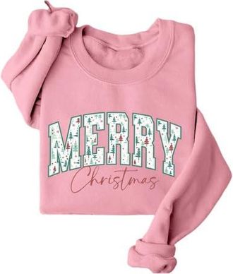 Generic Pull en polaire pour femme - Col rond - Manches longues - Cadeau de Noël - Haut en polaire Winer, rose, XXL