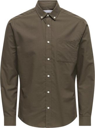 Only & Sons Herren Onsalvaro Slim Ls Oxford Shirt Noos Frml, Canteen, XXL