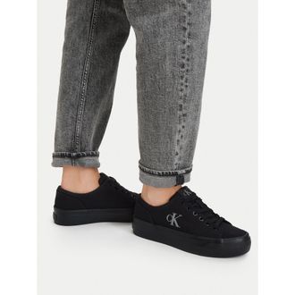 Calvin Klein Sneakers Calvin Klein Vulc Flatform Low Canvas Mg YW0YW01763 Schwarz
