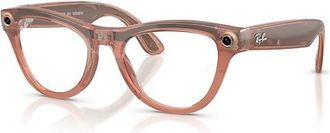 Ray-Ban Meta Shiny Peach rahmen Braun glas AI Glasses