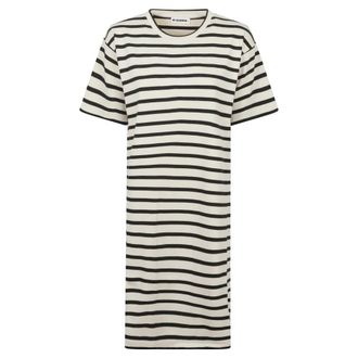 Jil Sander Baumwollkleid mit Rundhalsausschnitt - - Dresses - Damen - Mehrfarbig - M
