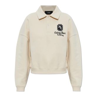 Amiri Logo Polo Sweatshirt - - Sweatshirts & Hoodies - Damen - Beige - S