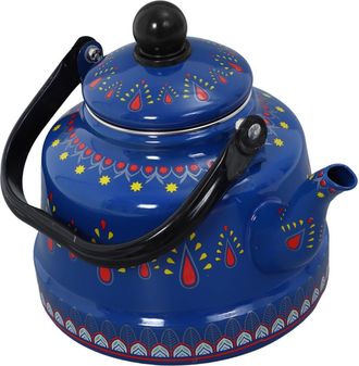 Cabilock Emaillierter Wasserkessel Für Herd Retro-teekanne Mit Griff Kapazität Metallkochkessel Für Tee Und Kaffee Pflegeleichter Kochtopf