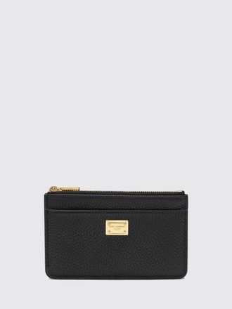 Dolce & Gabbana Porte-cartes plat en cuir de veau grain&eacute; avec logo