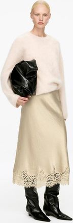 Arket Satinrock Mit Spitze -Beige